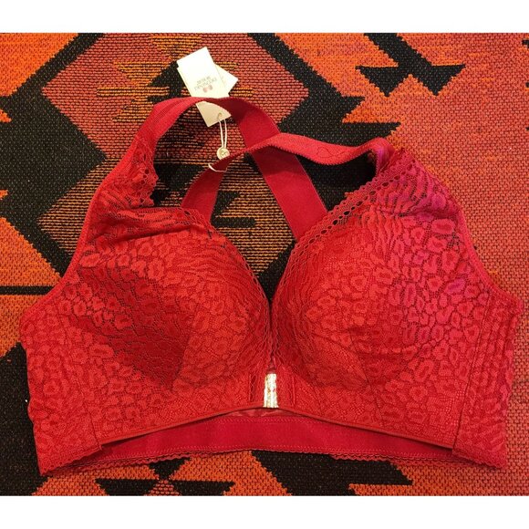 Doosinki | Intimates & Sleepwear | Lace Racerback Red Bra Front Closure ...
